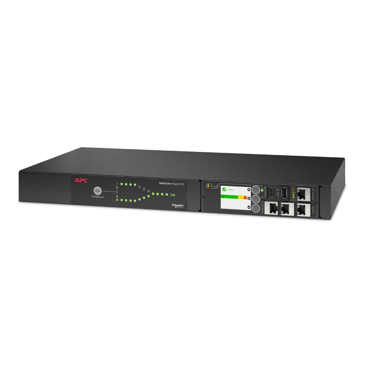 APC Netshelter Rack Automatic Transfer Switch, 1U, 10A, 230V, C14 IN ...